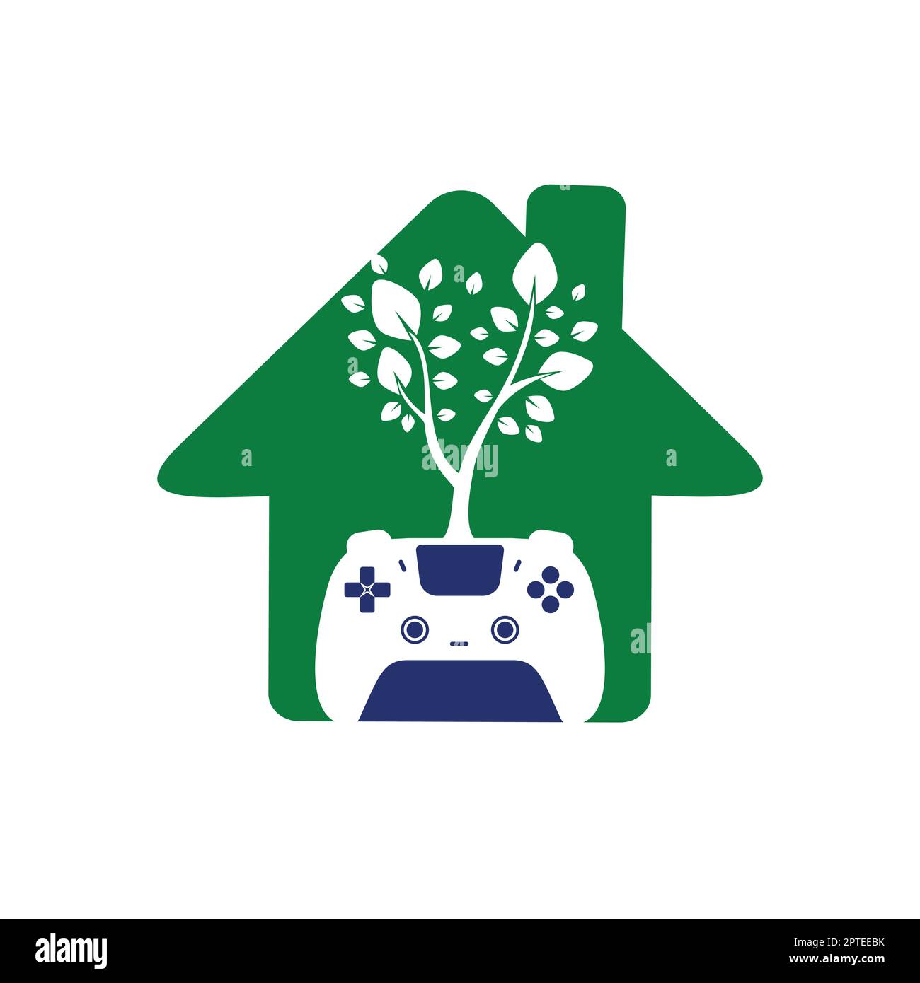 Eco game vector logo design. Green gamepad fresh leaf nature logo ...