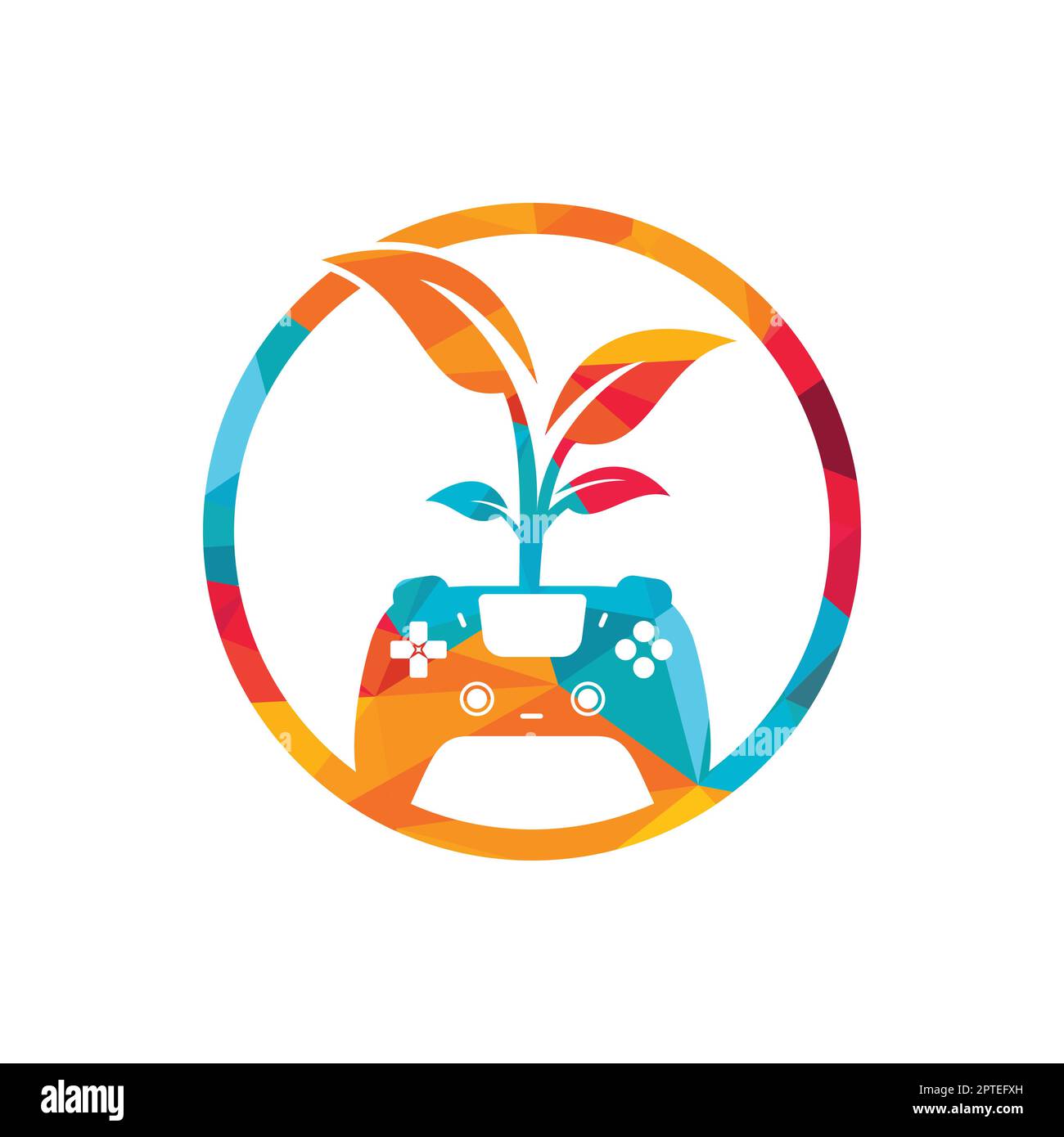 Eco game vector logo design. Green gamepad fresh leaf nature logo ...