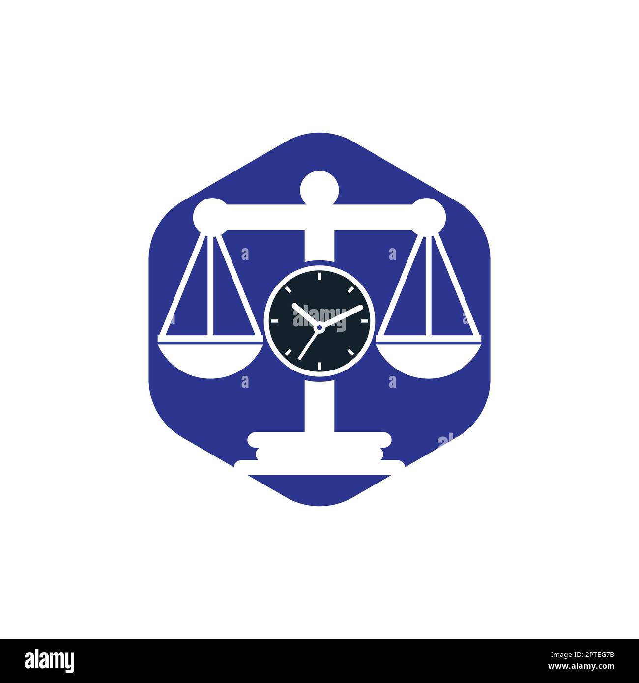 Law time vector logo design. Scale with clock icon vector logo design ...