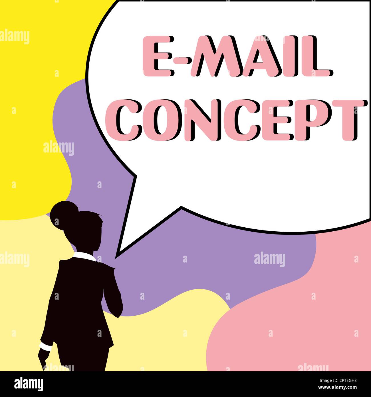 Text caption presenting E Mail Concept, Concept meaning sequence of ...
