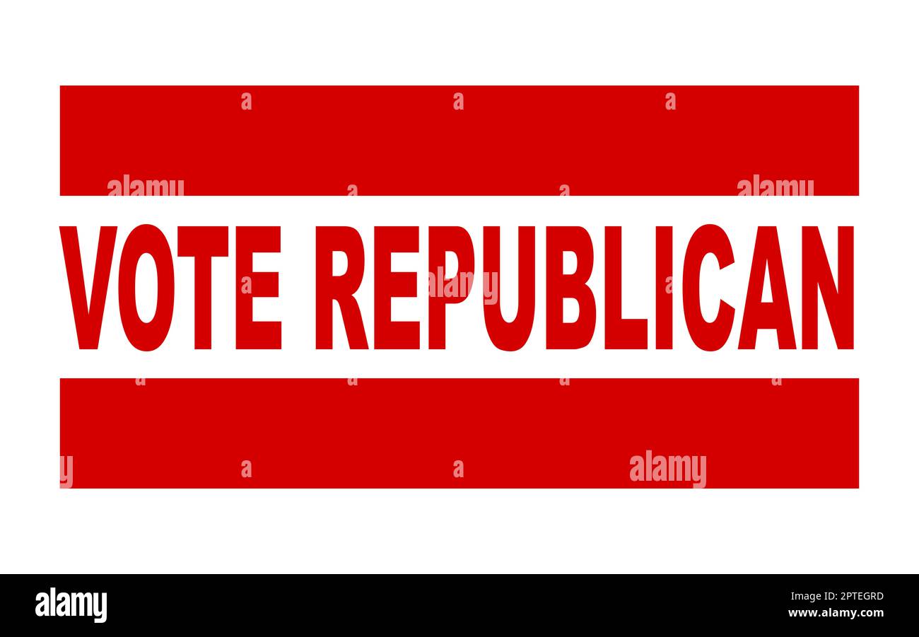 A red rubber ink stamp mark stating Vote Republican over a white ...