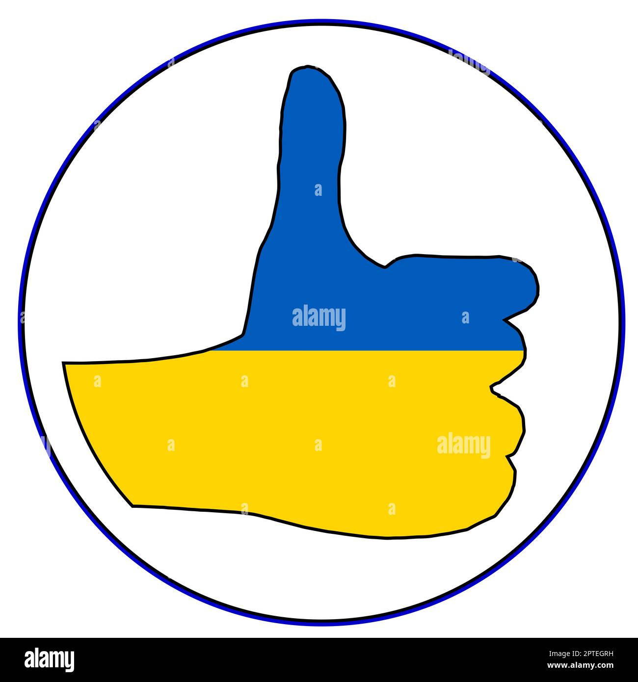 Ukraine Flag hand giving the thumbs up sign all over a white background ...