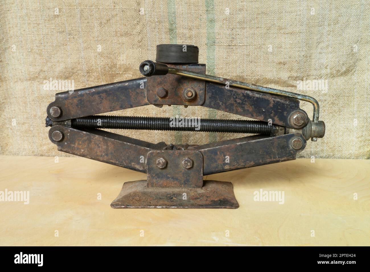 An iron tool for car repair. Industrial steel parts close-up. Device ...