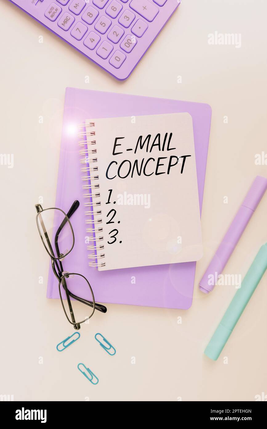 Sign displaying E Mail Concept, Business overview sequence of marketing ...