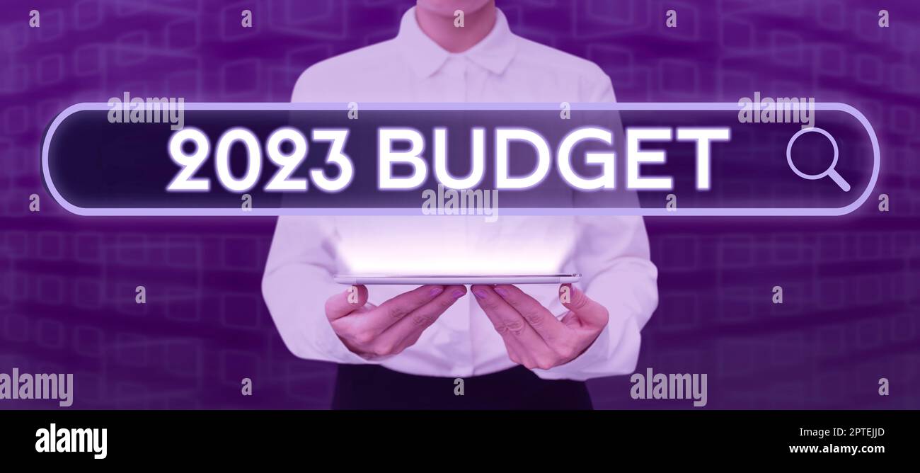 Hand writing sign 2023 Budget, Internet Concept Business financial plan ...