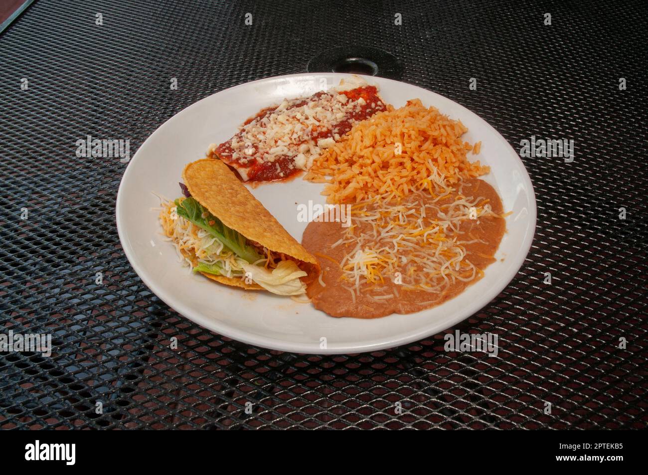 Authentic tex mex cuisine food known as the buritto taco combination ...