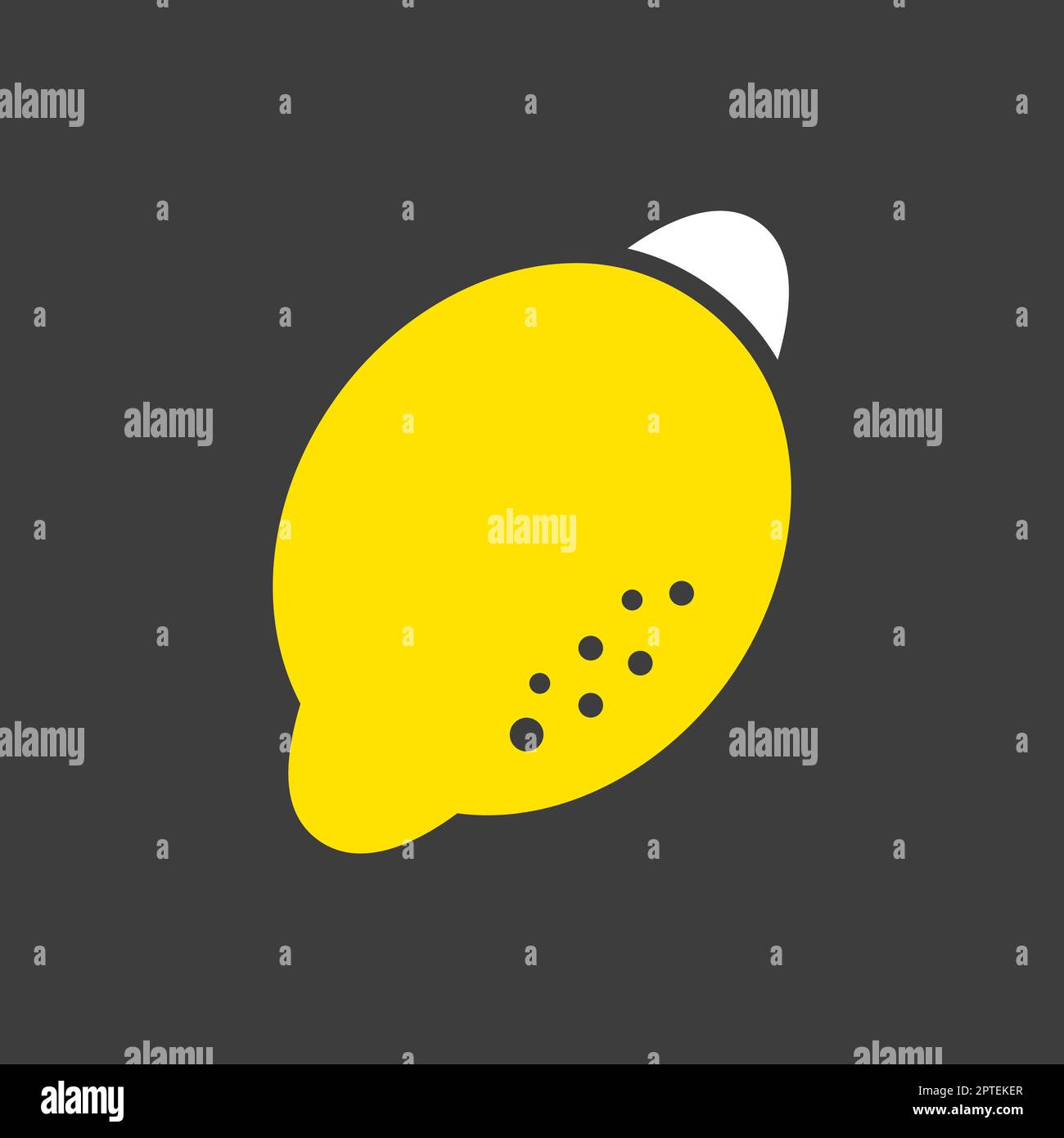 Lemon vector glyph on dark background icon. Graph symbol for food and ...