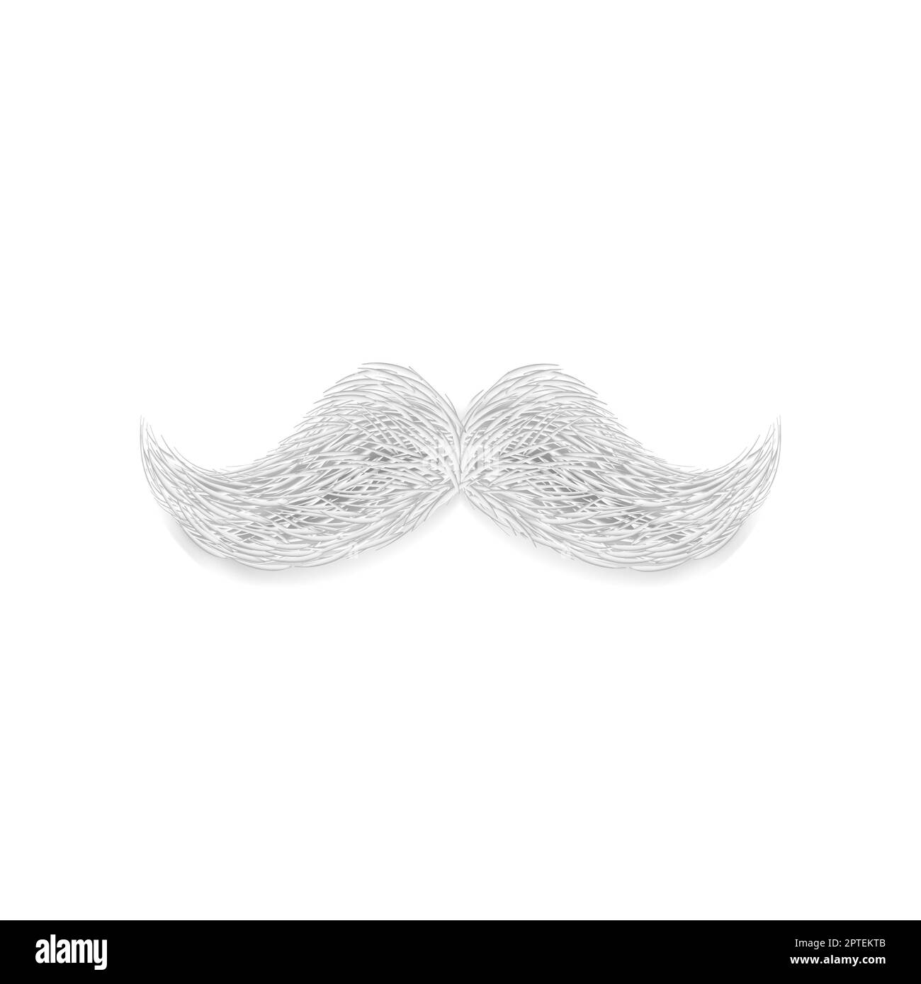 Realistic white gray mustache, element of Santa Claus, Christmas New Year on a white background ...