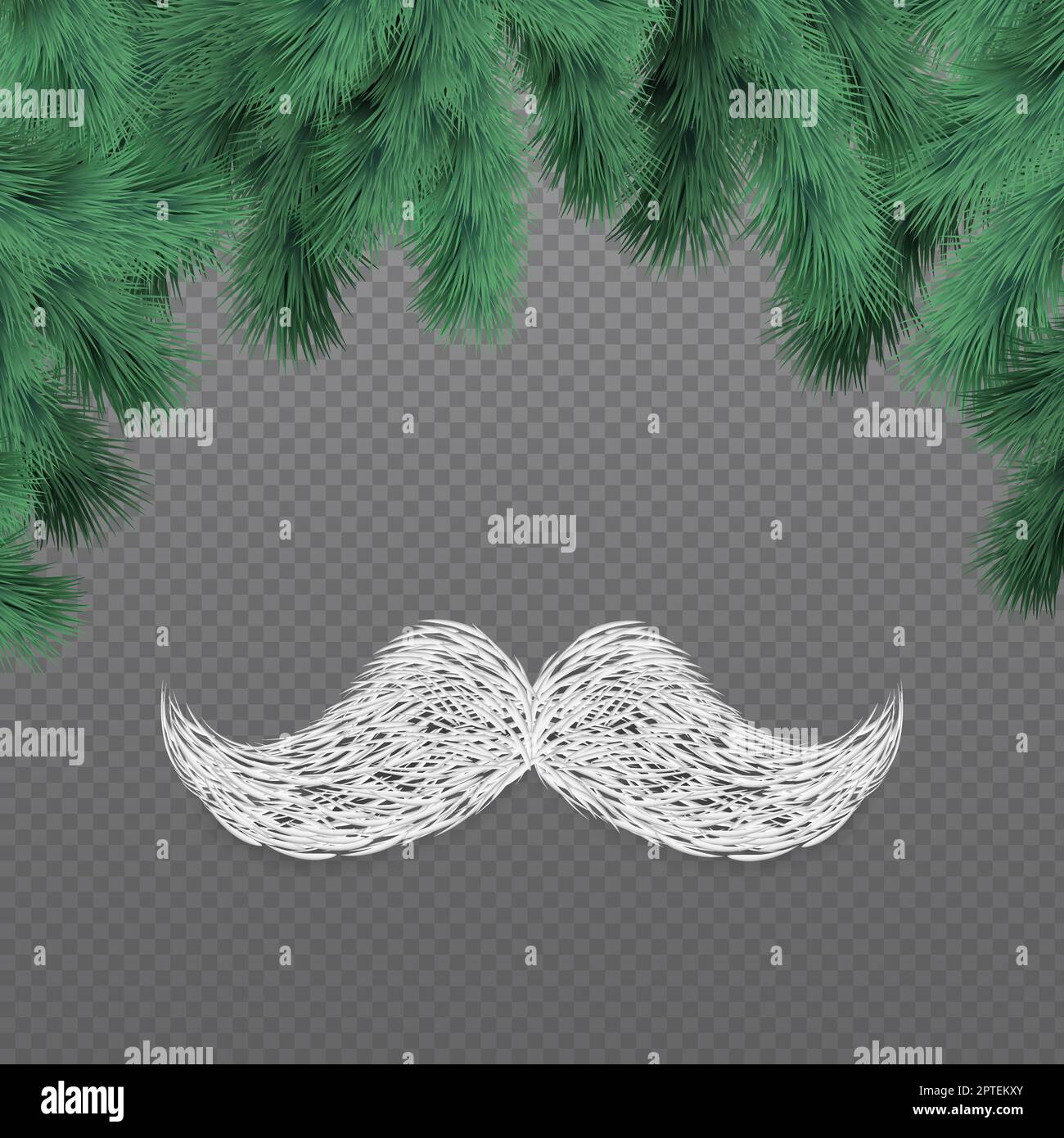 Realistic white gray mustache, element of Santa Claus, Christmas New ...