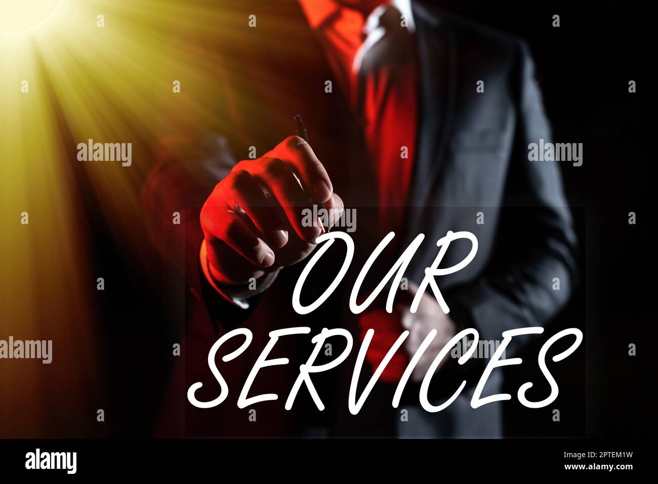 Conceptual display Our Services, Business idea The occupation or ...