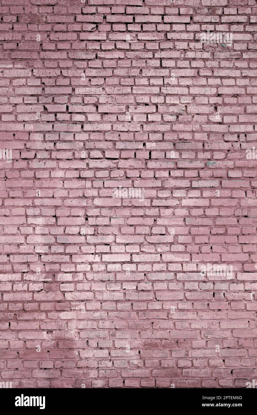 Square brick block wall background and texture. Painted in red Stock ...