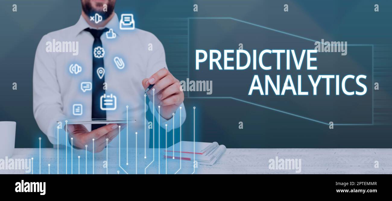 Text caption presenting Predictive Analytics, Business showcase ... Text caption presenting Predictive Analytics, Business showcase ...