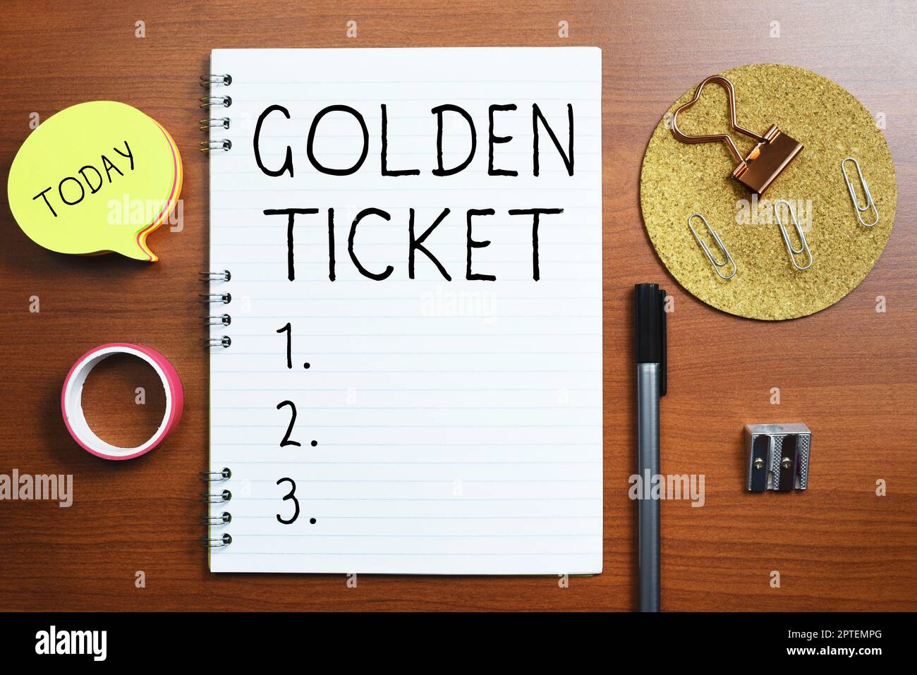 Handwriting text Golden Ticket, Concept meaning Rain Check Access VIP ...