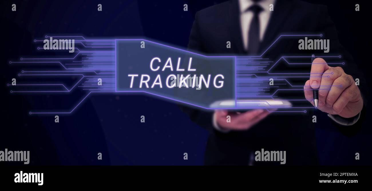 Sign displaying Call Tracking, Concept meaning Organic search engine ...