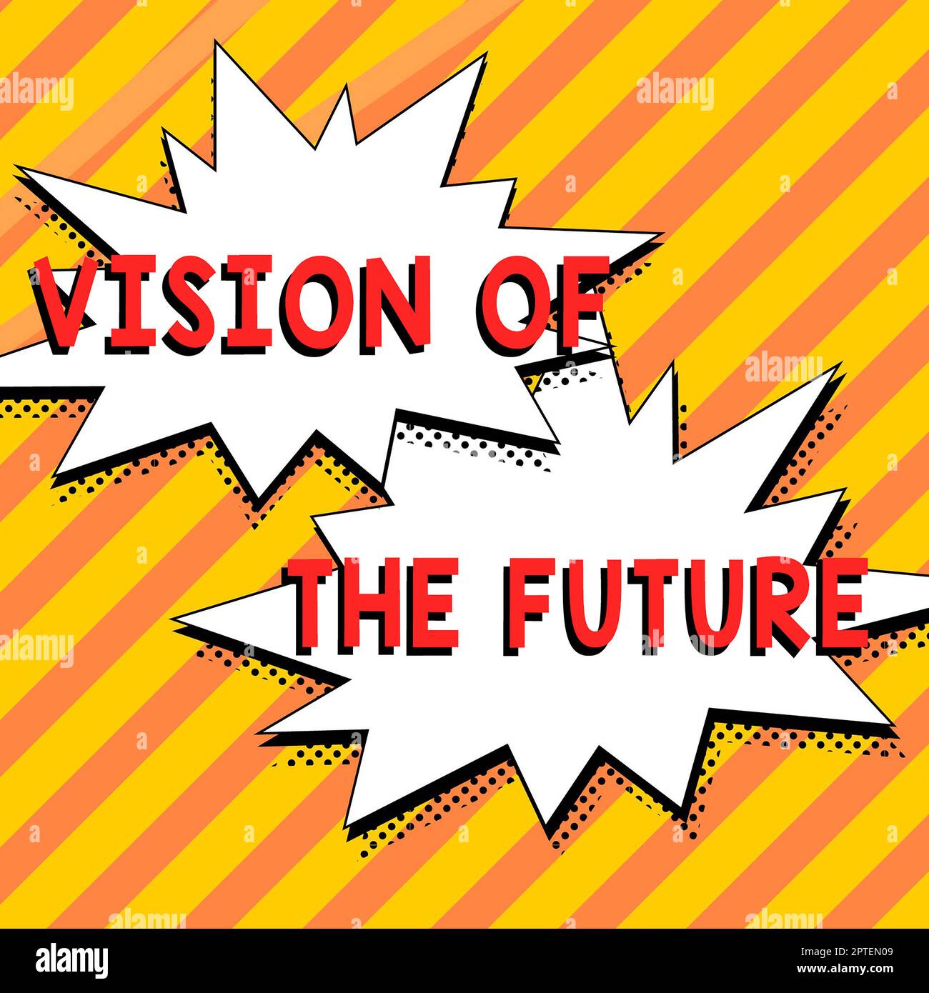 Text caption presenting Vision Of The Future, Concept meaning Seeing ...