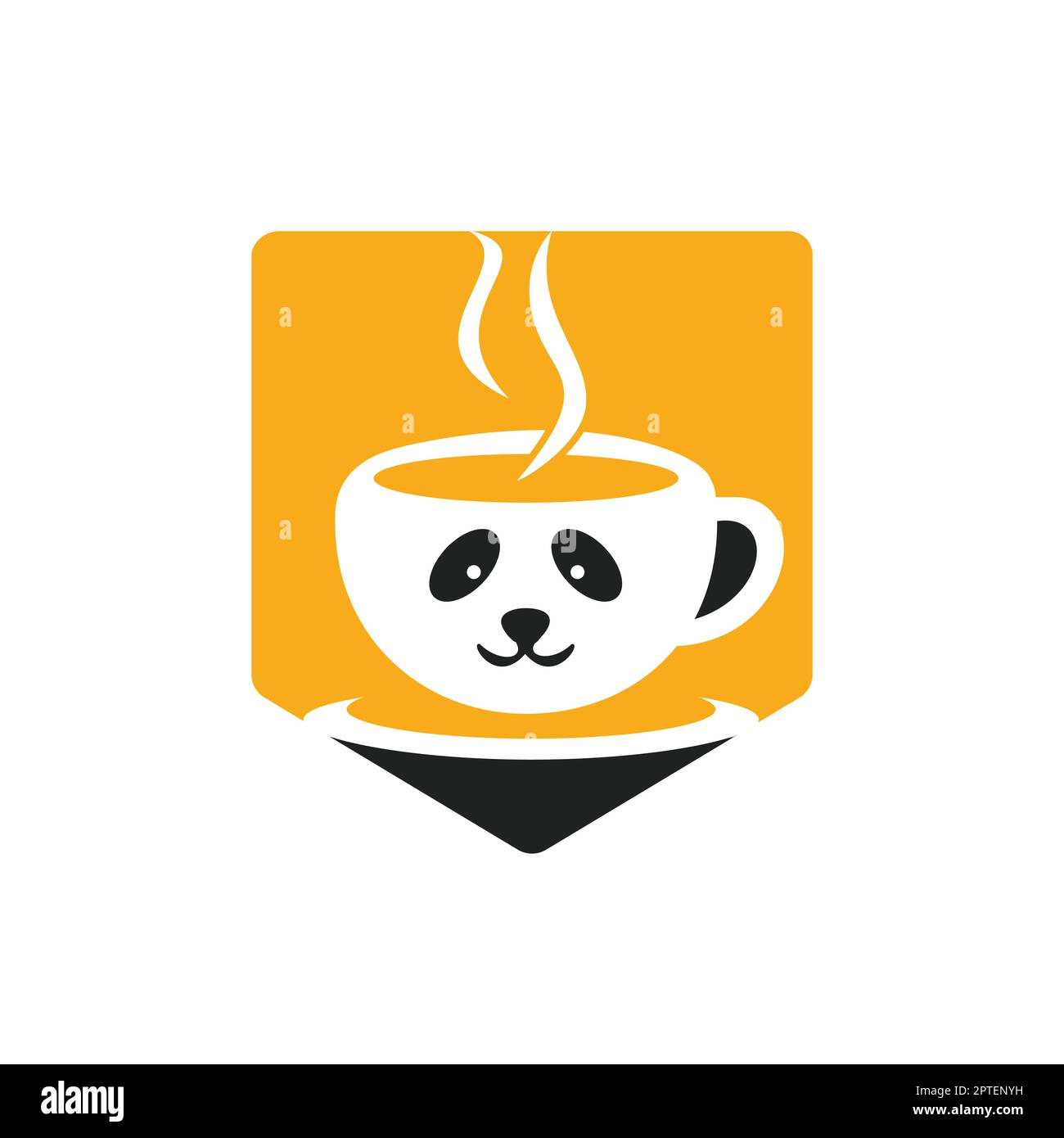 Panda coffee vector logo design template. Coffee shop or restaurant ...