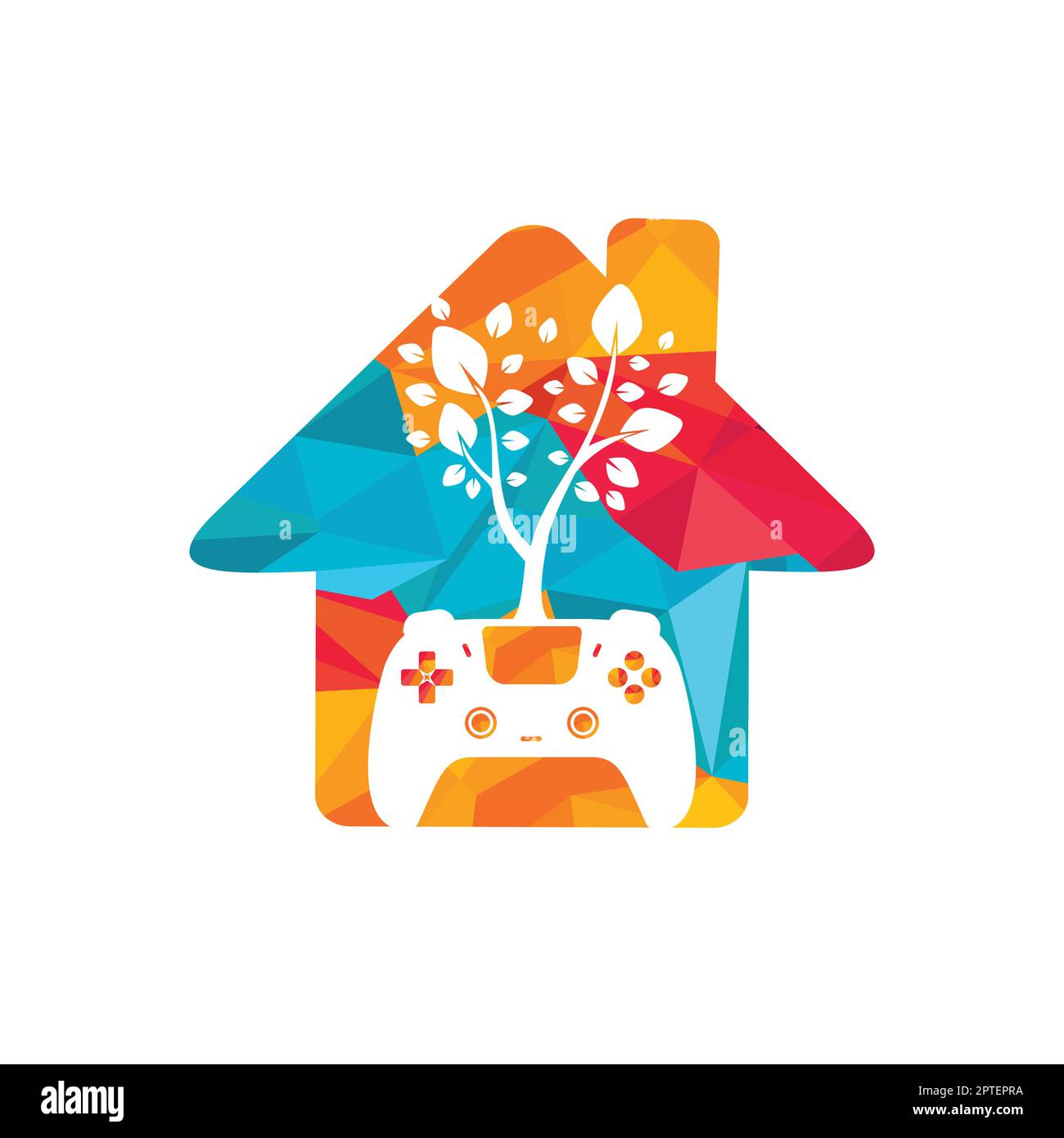 Eco game vector logo design. Green gamepad fresh leaf nature logo ...