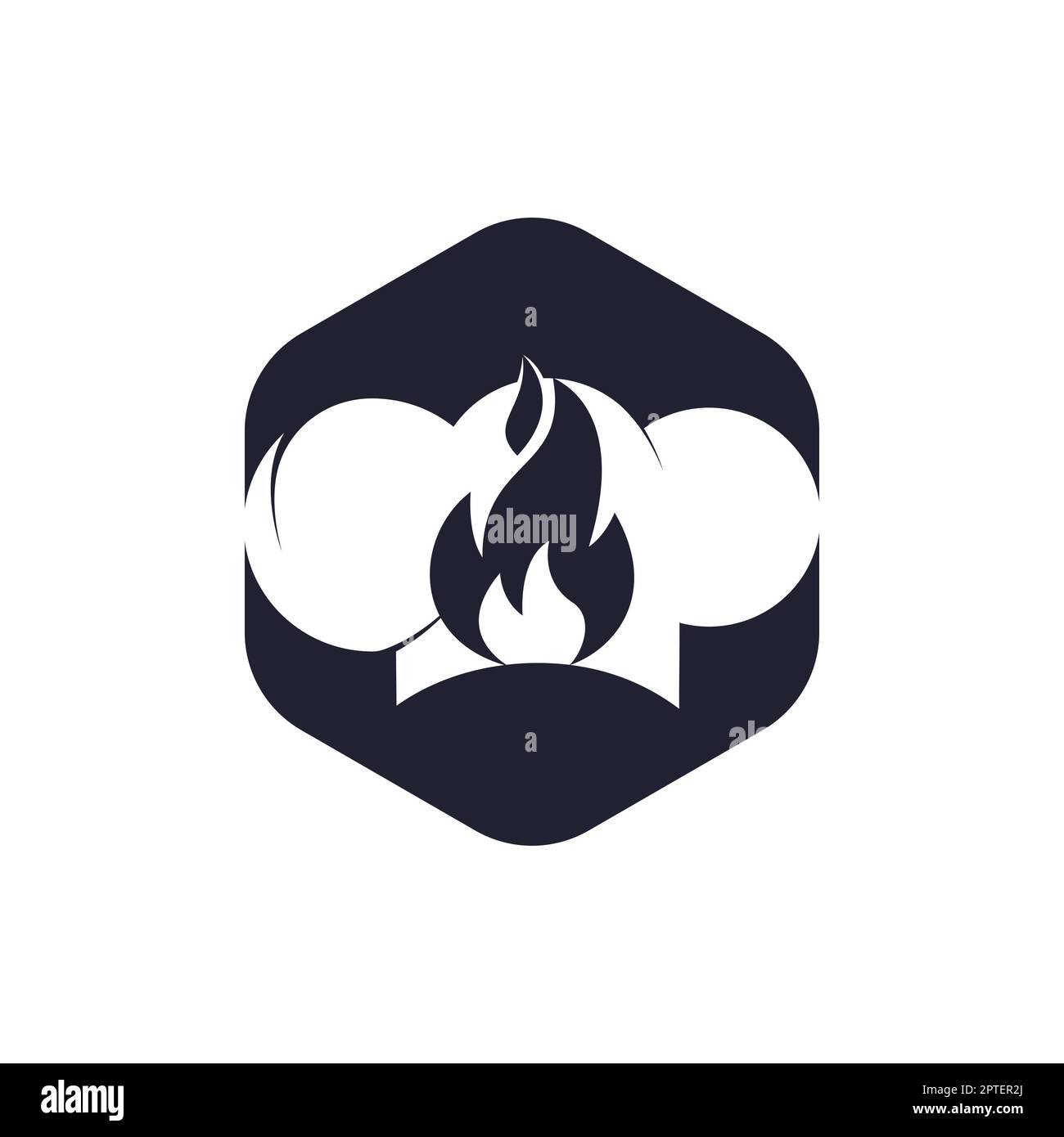 Hot chef hat vector logo design template. Chef hat and fire icon logo ...