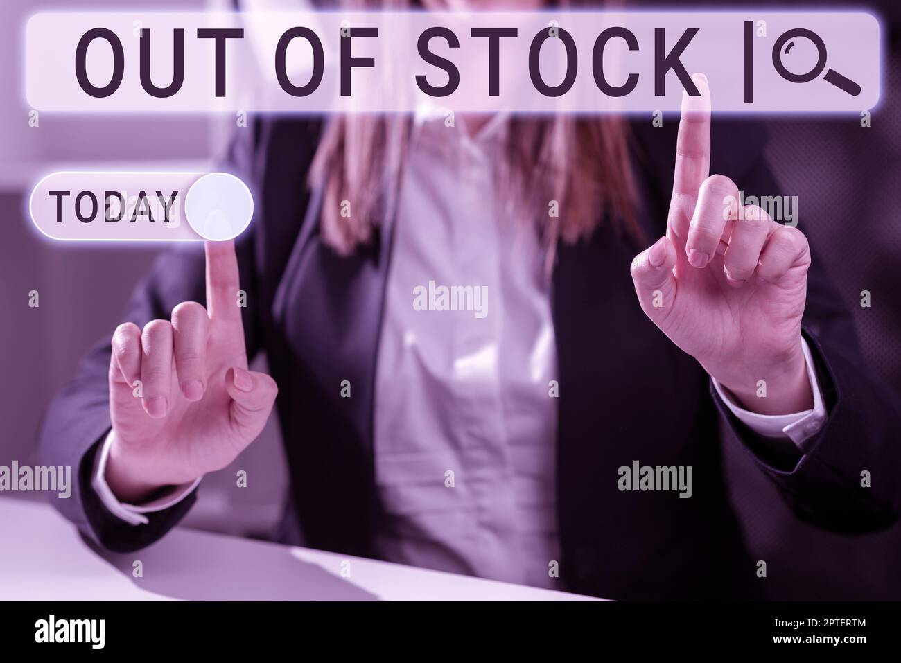 Hand writing sign Out Of Stock, Business showcase Not available anymore ...