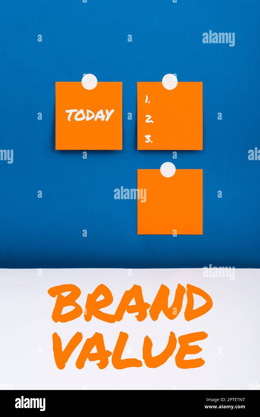 Conceptual display Brand Value, Concept meaning company generates from ...