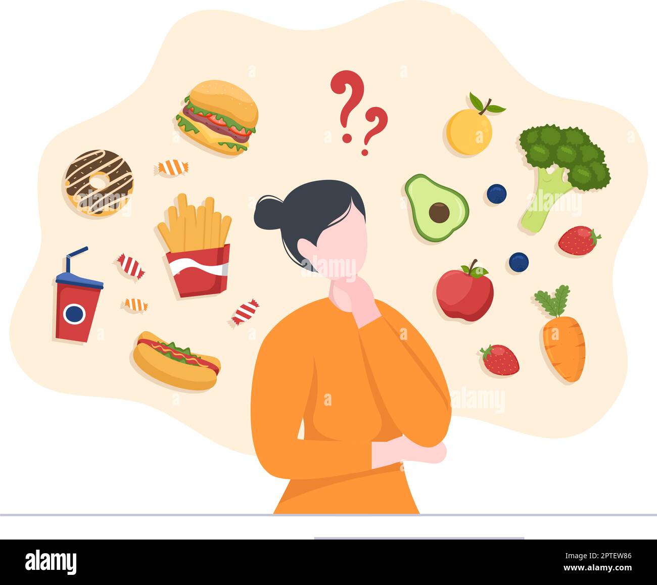 Weight Loss Template Hand Drawn Cartoon Flat Illustration of People ...