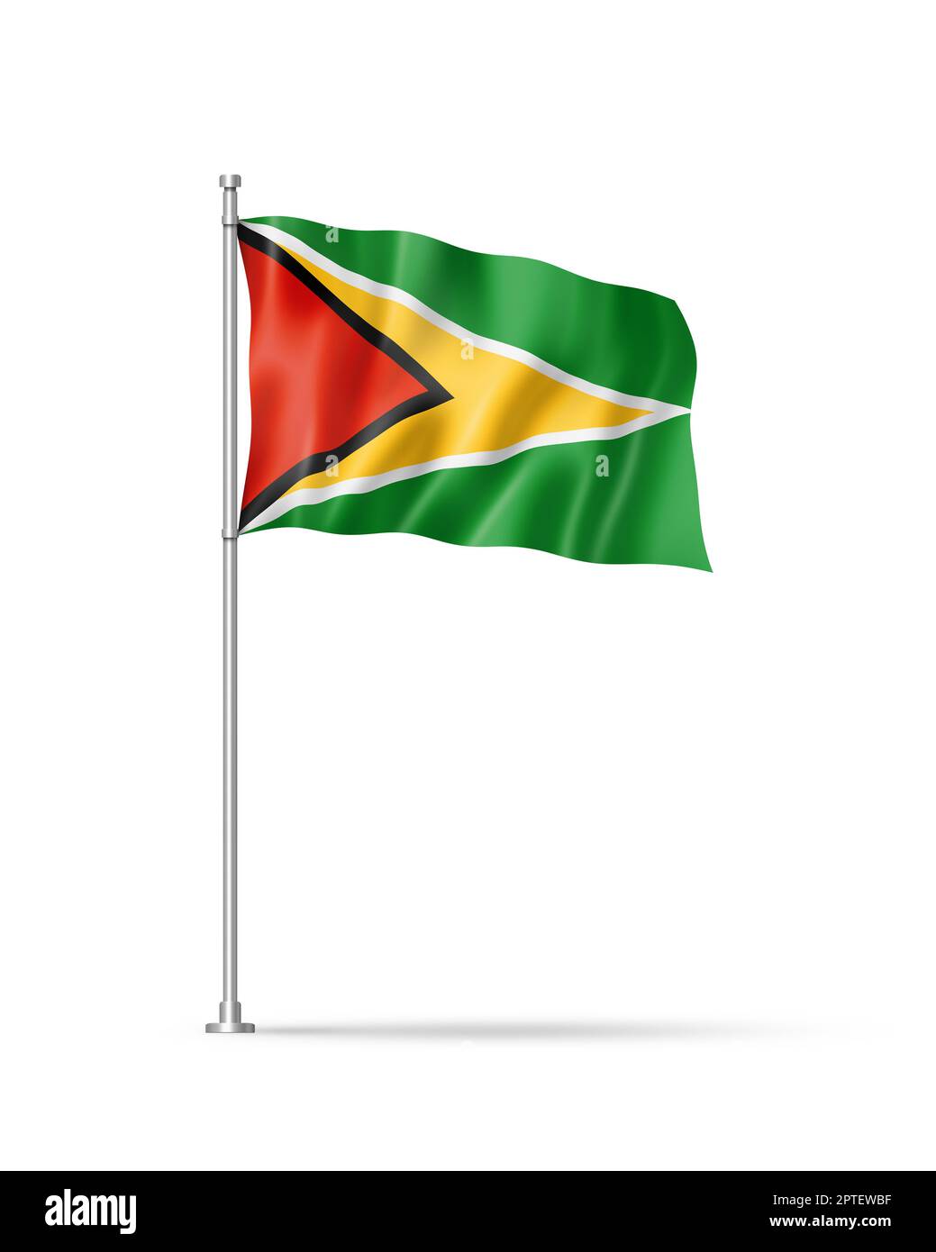 Guyana flag, 3D illustration, isolated on white Stock Photo - Alamy