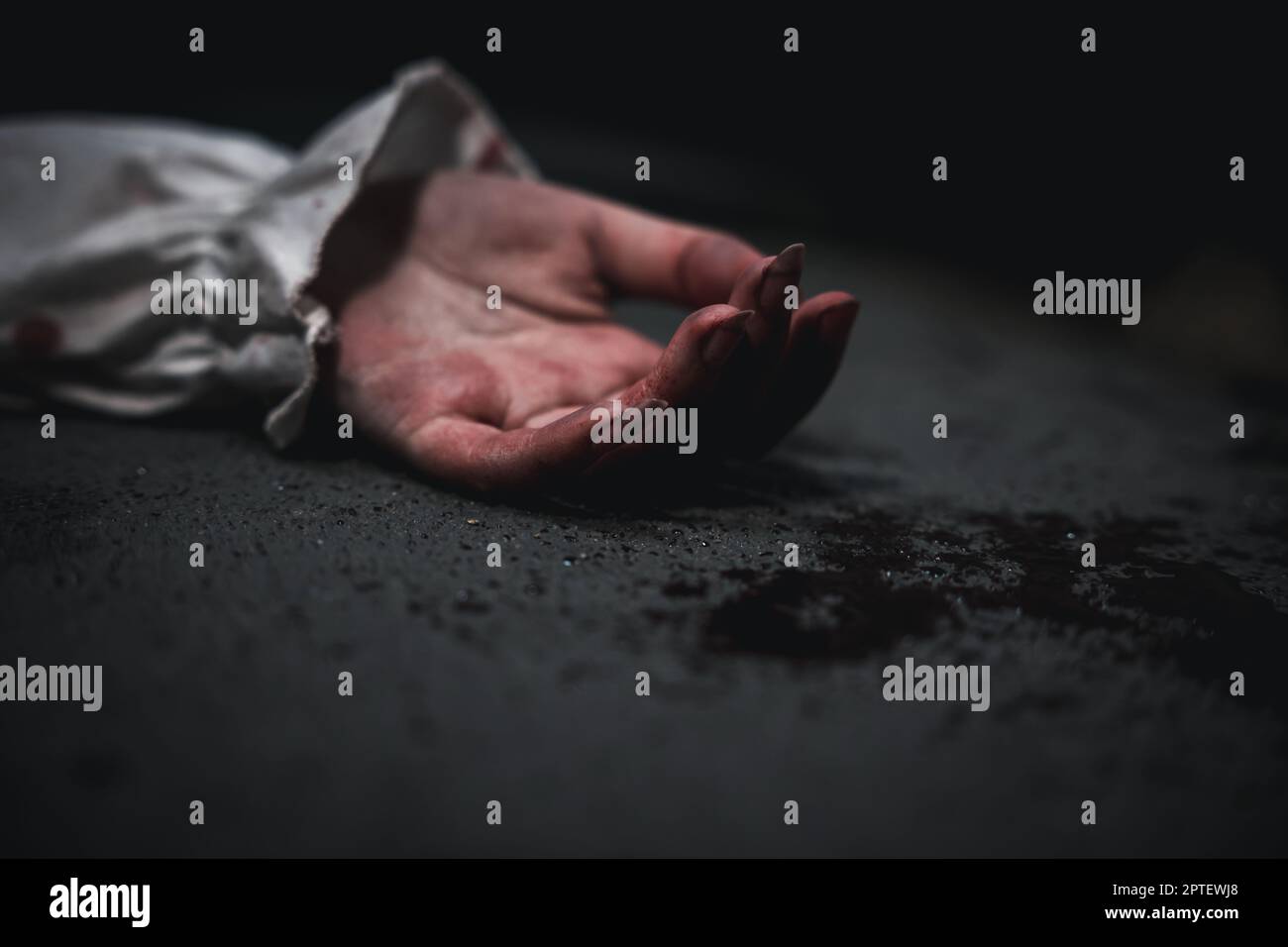 Crime scene murder victim hands hi-res stock photography and images - Alamy