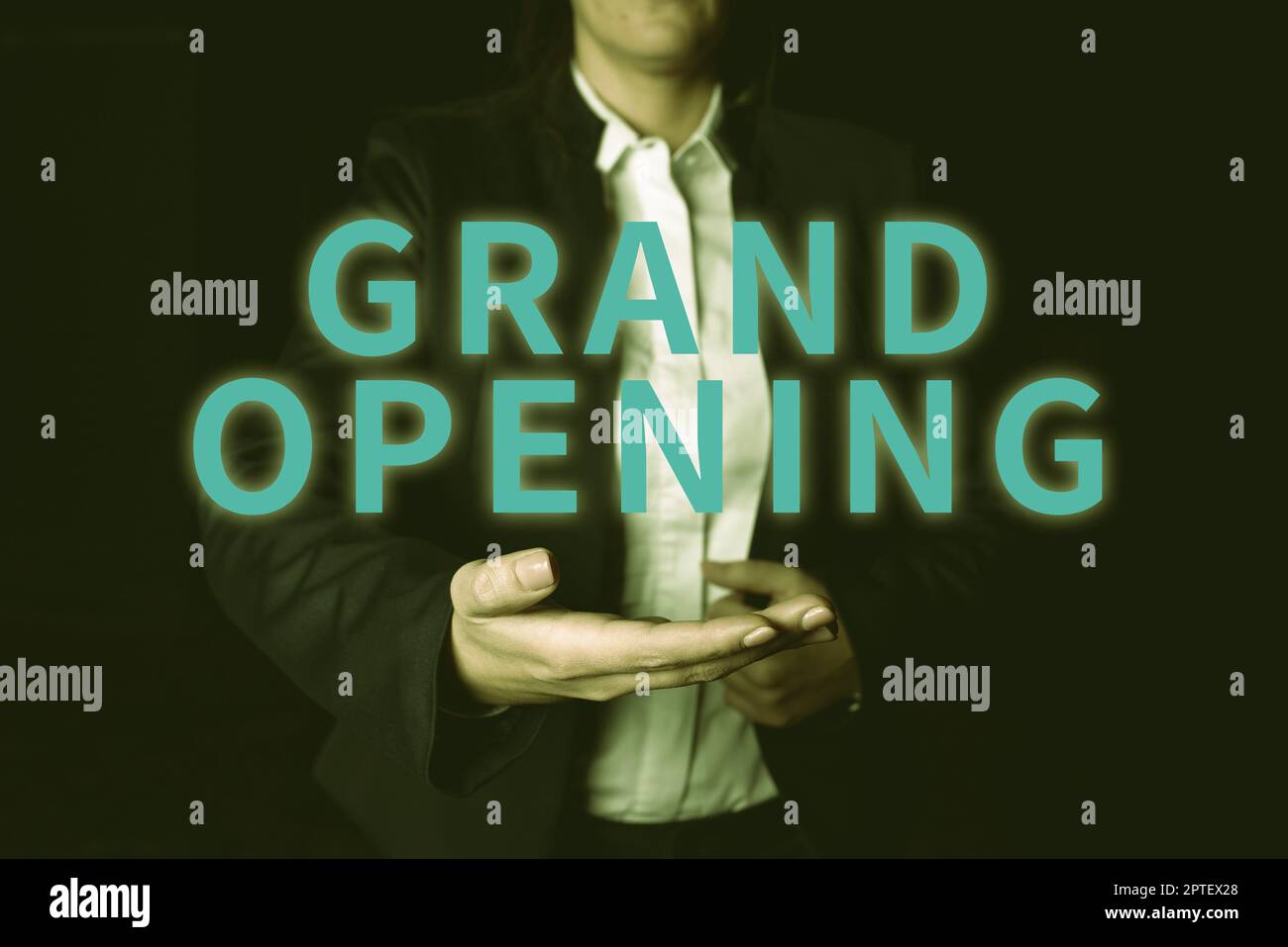 Hand writing sign Grand Opening, Word for Ribbon Cutting New Business ...