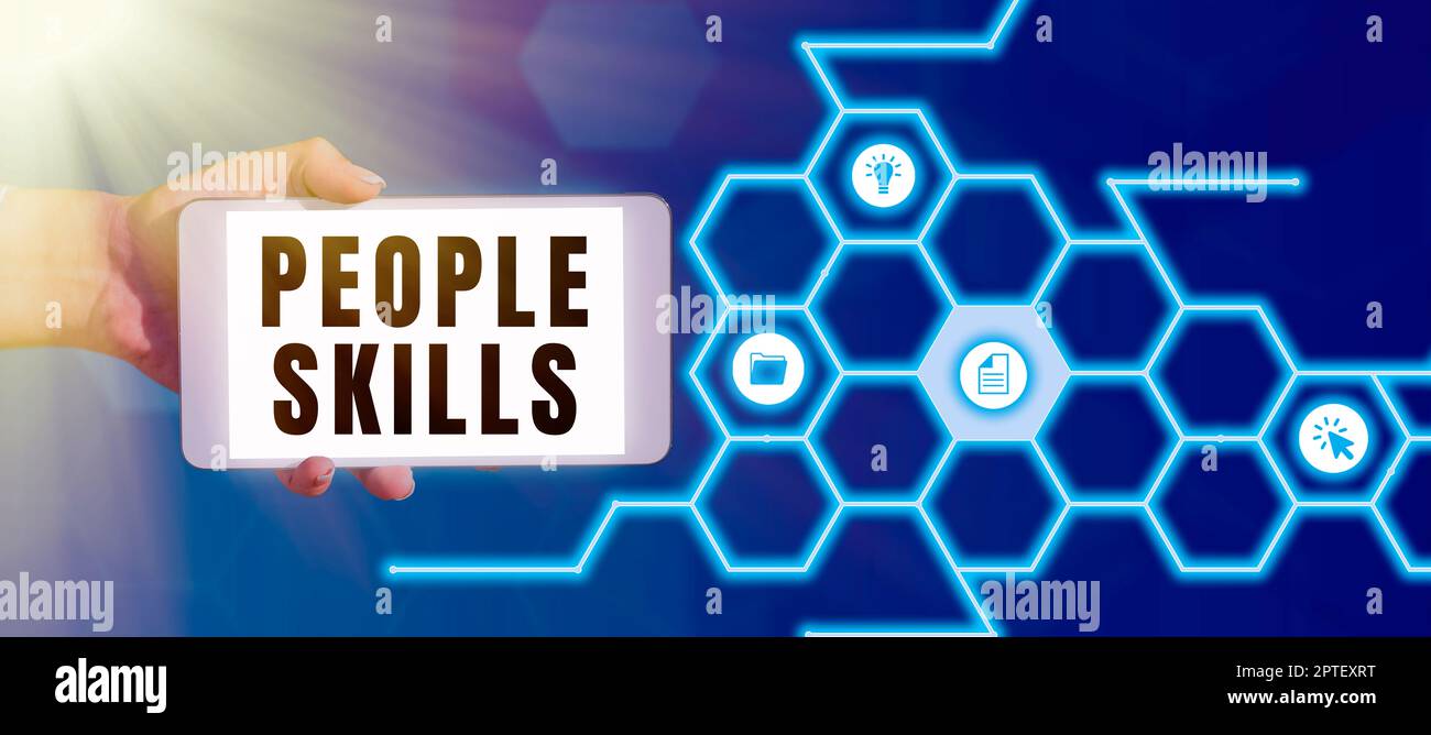 Handwriting text People Skills, Business overview Get Along well ...