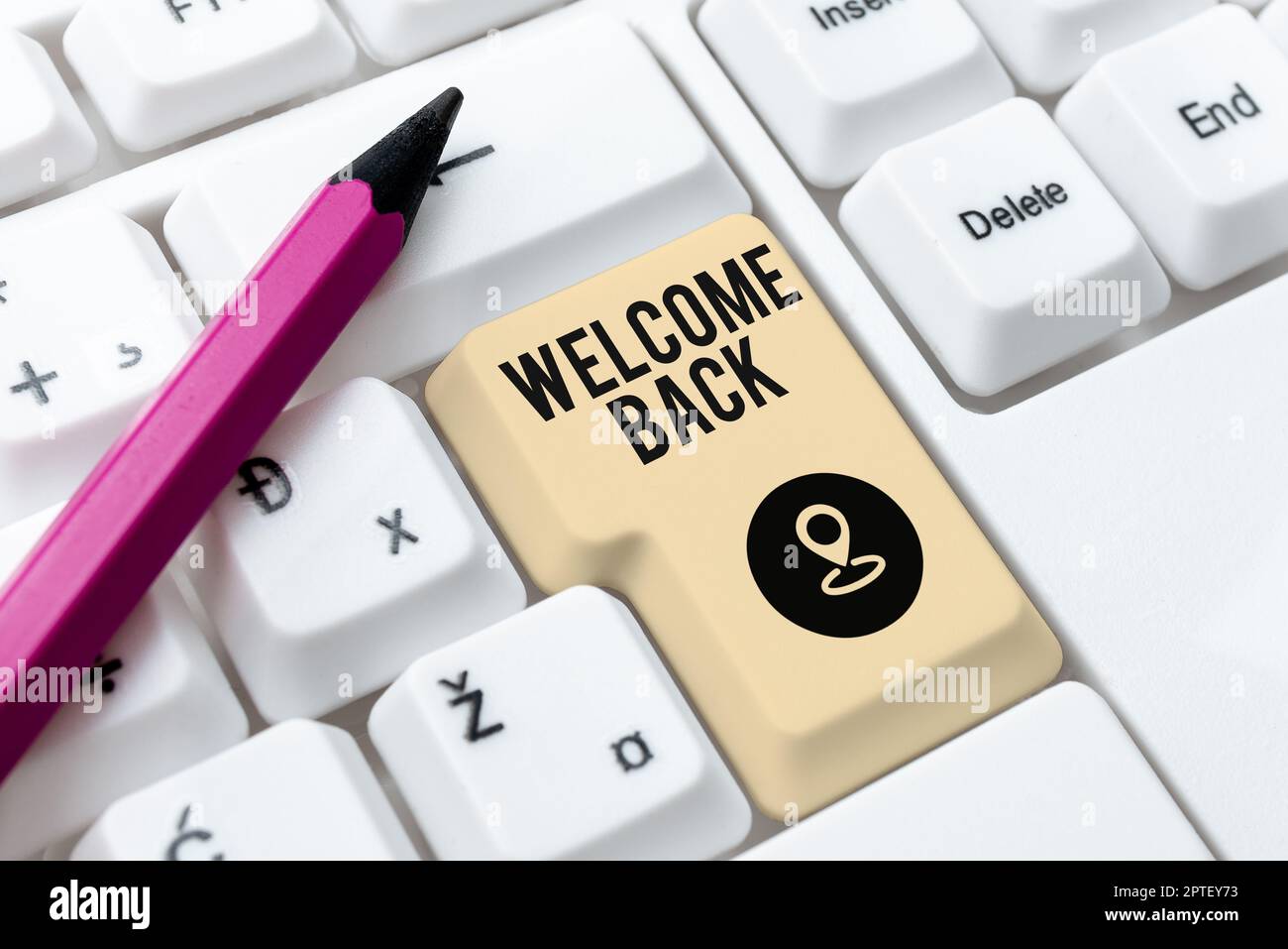 Conceptual caption Welcome Back, Internet Concept Warm Greetings ...