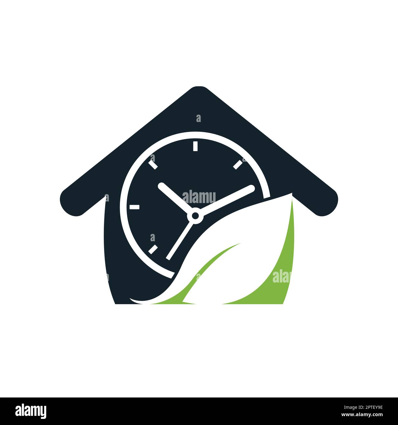 Nature time vector logo design. Vector clock and leaf logo combination ...