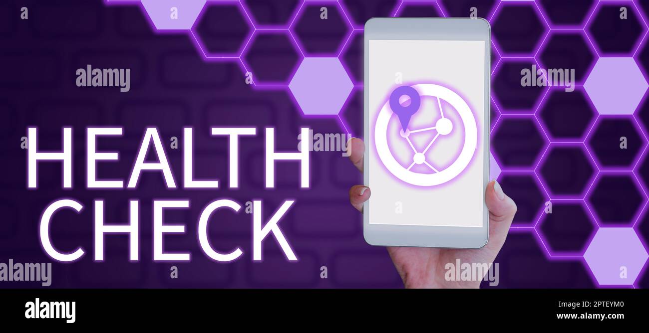 Text caption presenting Health Check, Word for Medical Examination ...