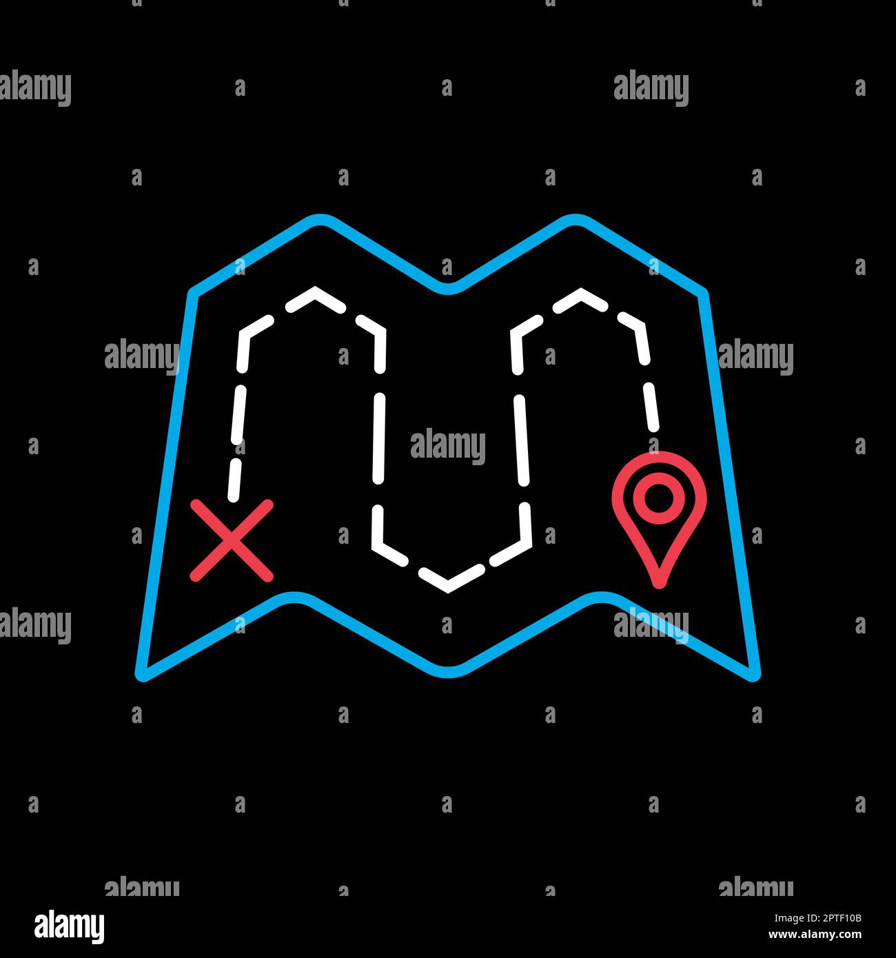 Map with route vector icon. Navigation sign Stock Vector Image & Art - Alamy