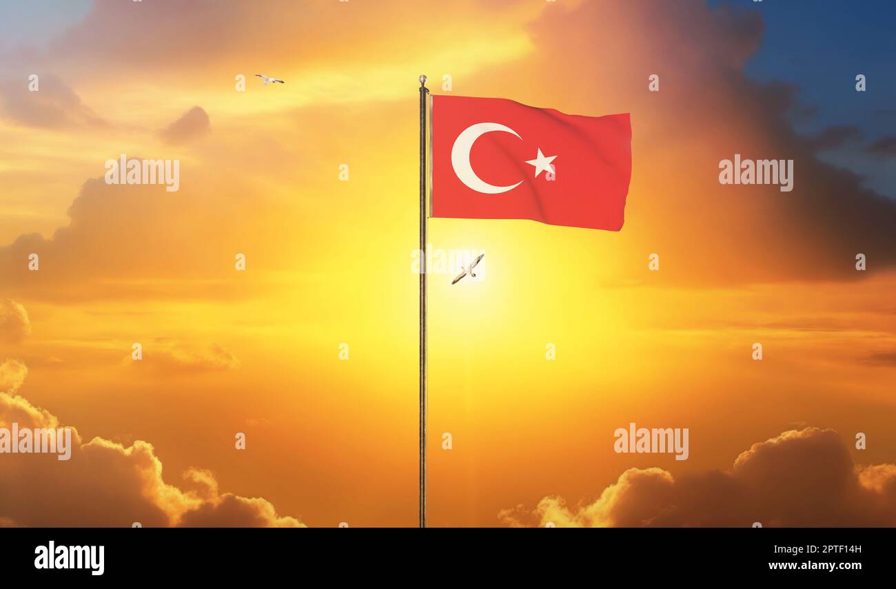Realistic turkey flag hi-res stock photography and images - Alamy