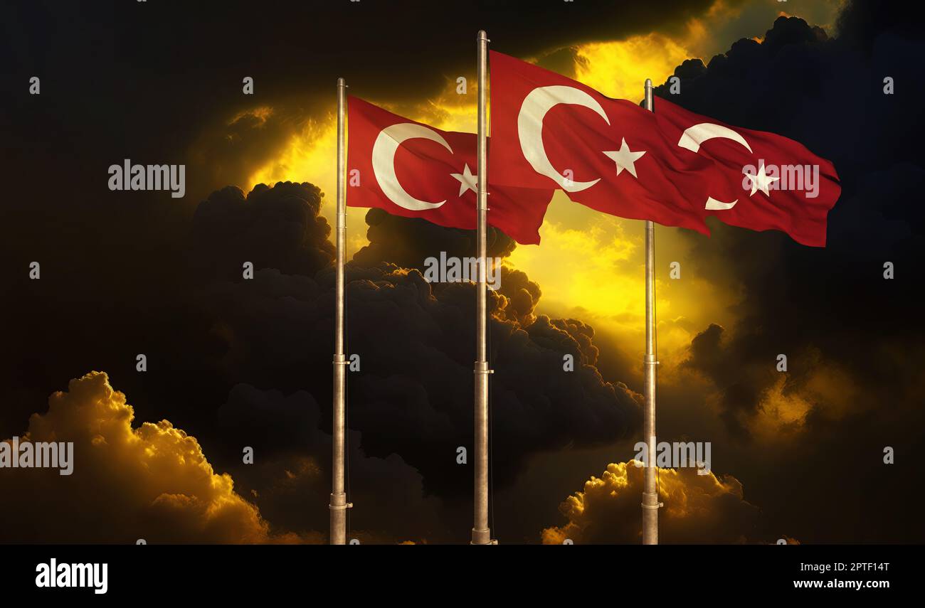 Realistic turkey flag hi-res stock photography and images - Alamy
