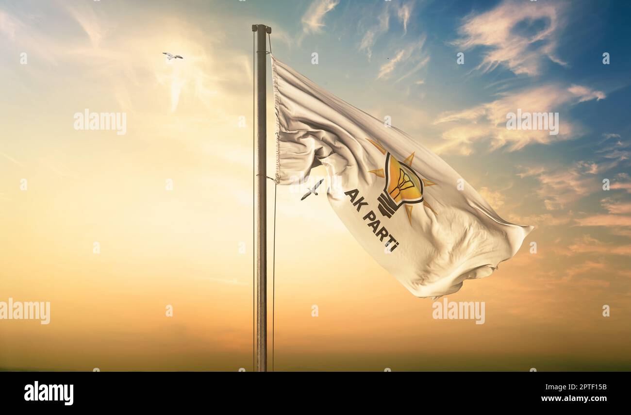 AkParty Flag, AKP Logo, Republic of Türkiye Stock Photo - Alamy