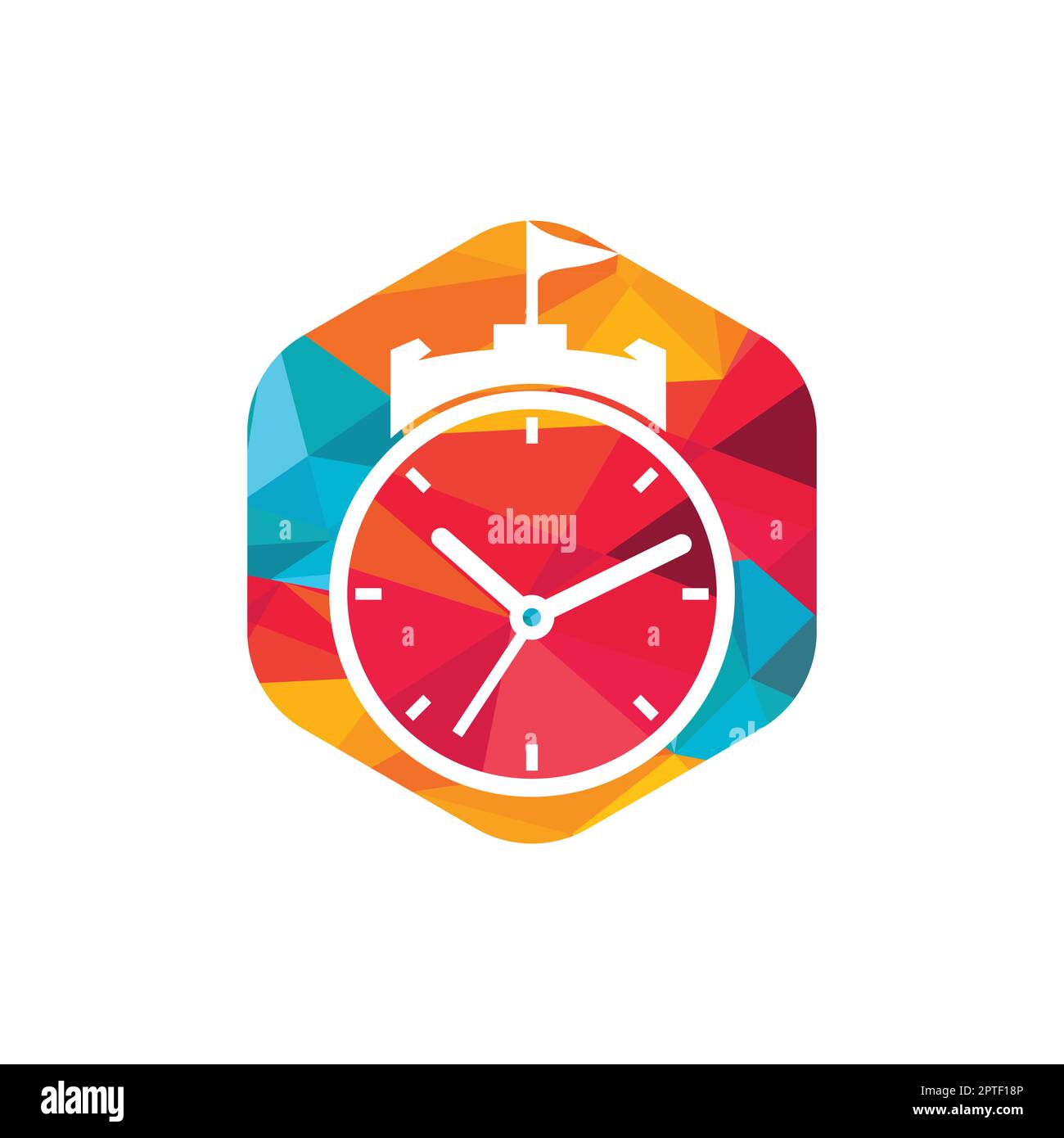 Clock castle vector logo design Stock Vector Image & Art - Alamy