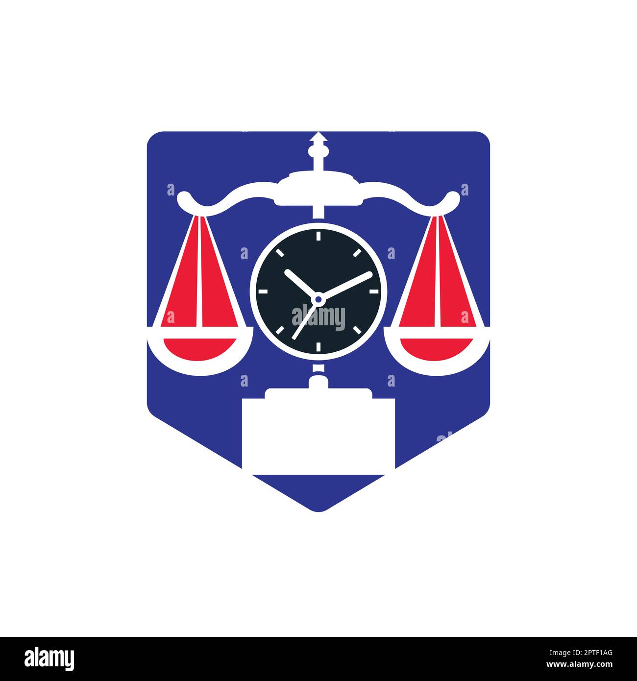 Law time vector logo design. Scale with clock icon vector logo design ...