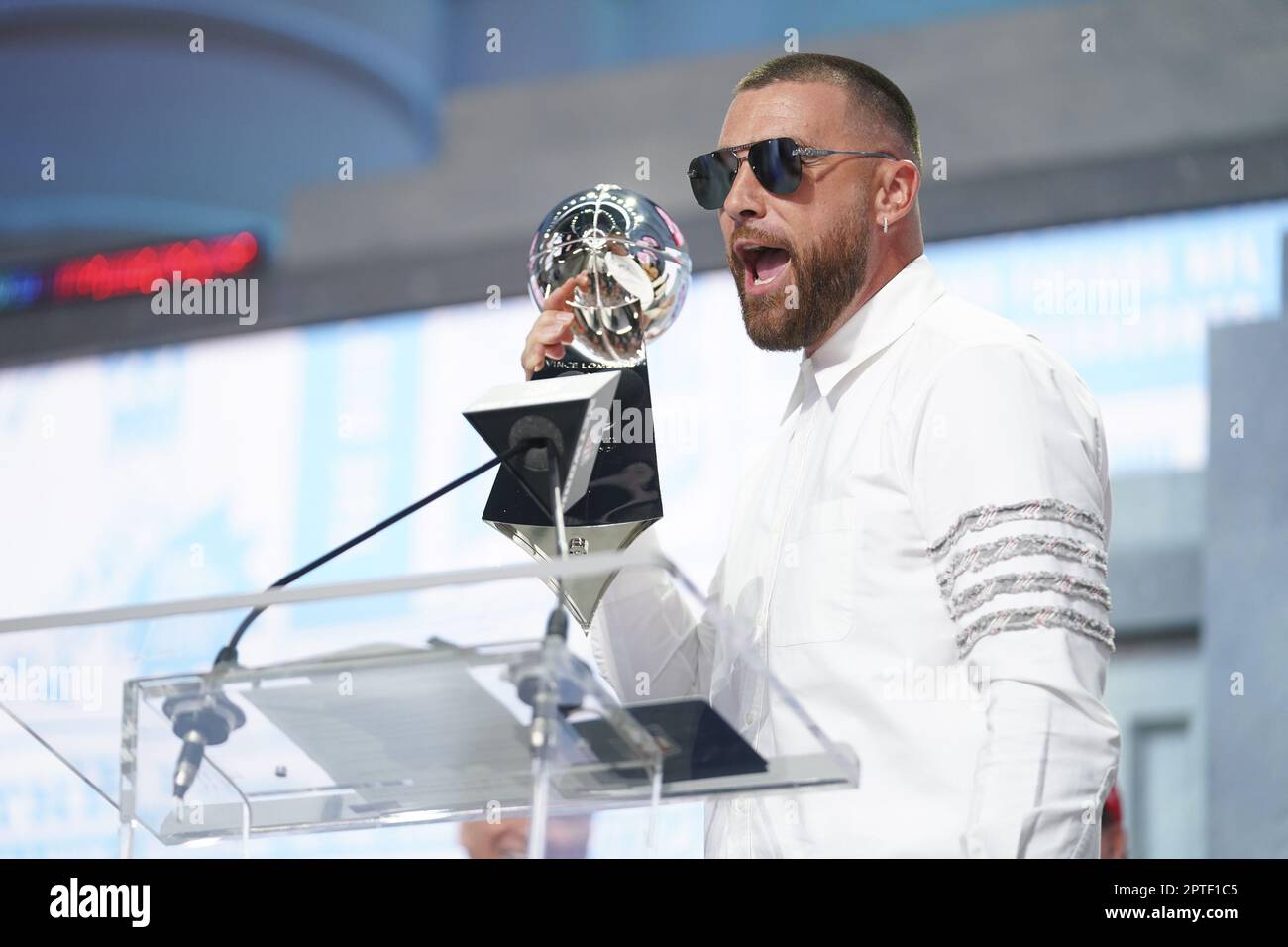 Kansas City, United States. 27th Apr, 2023. Kansas City Chiefs tightend ...