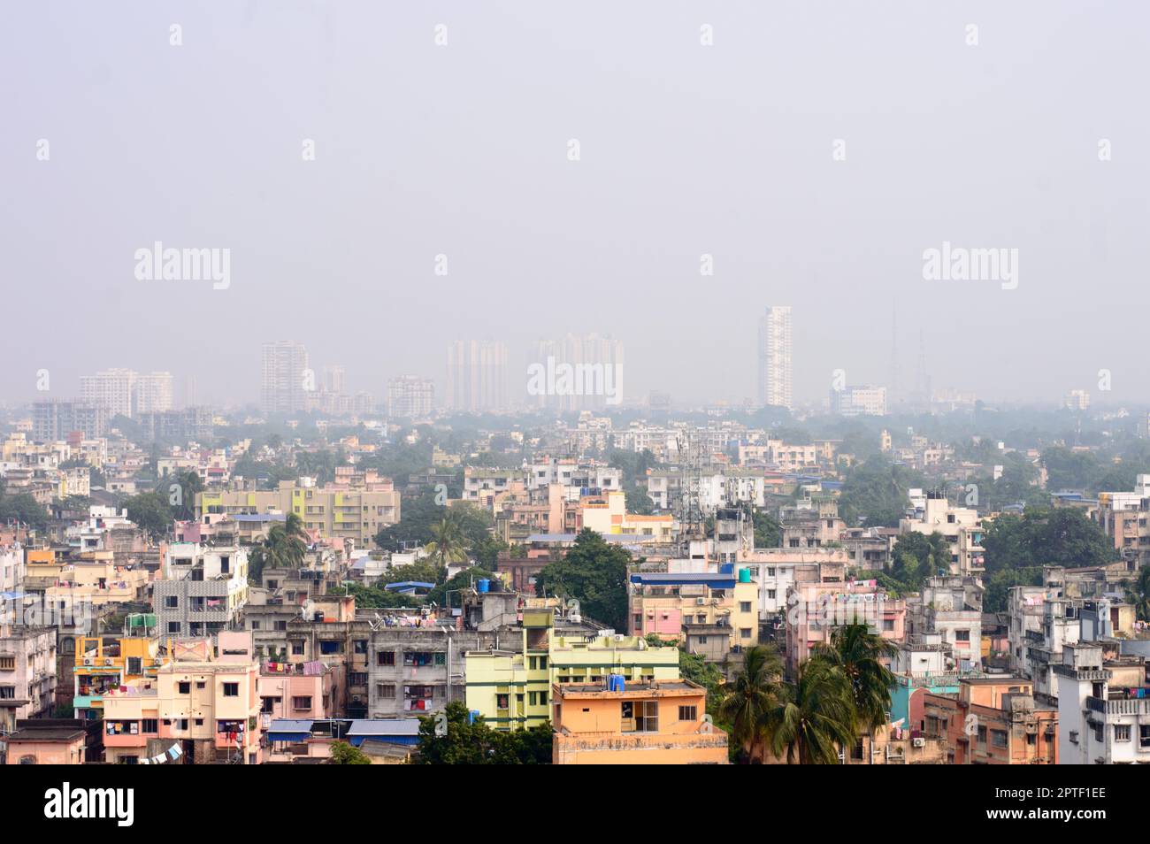 Kolkata City of Joy Skyline View. Landscape Scenery Urban India ...