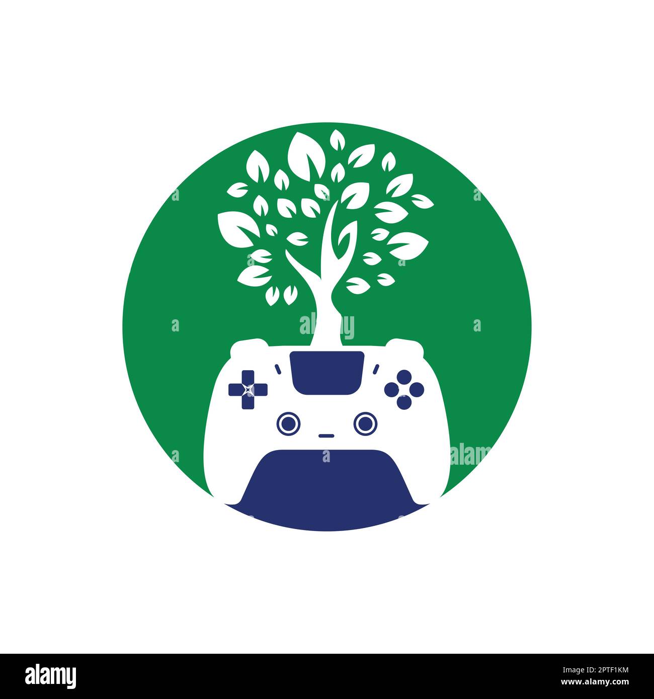 Eco game vector logo design. Green gamepad fresh leaf nature logo ...