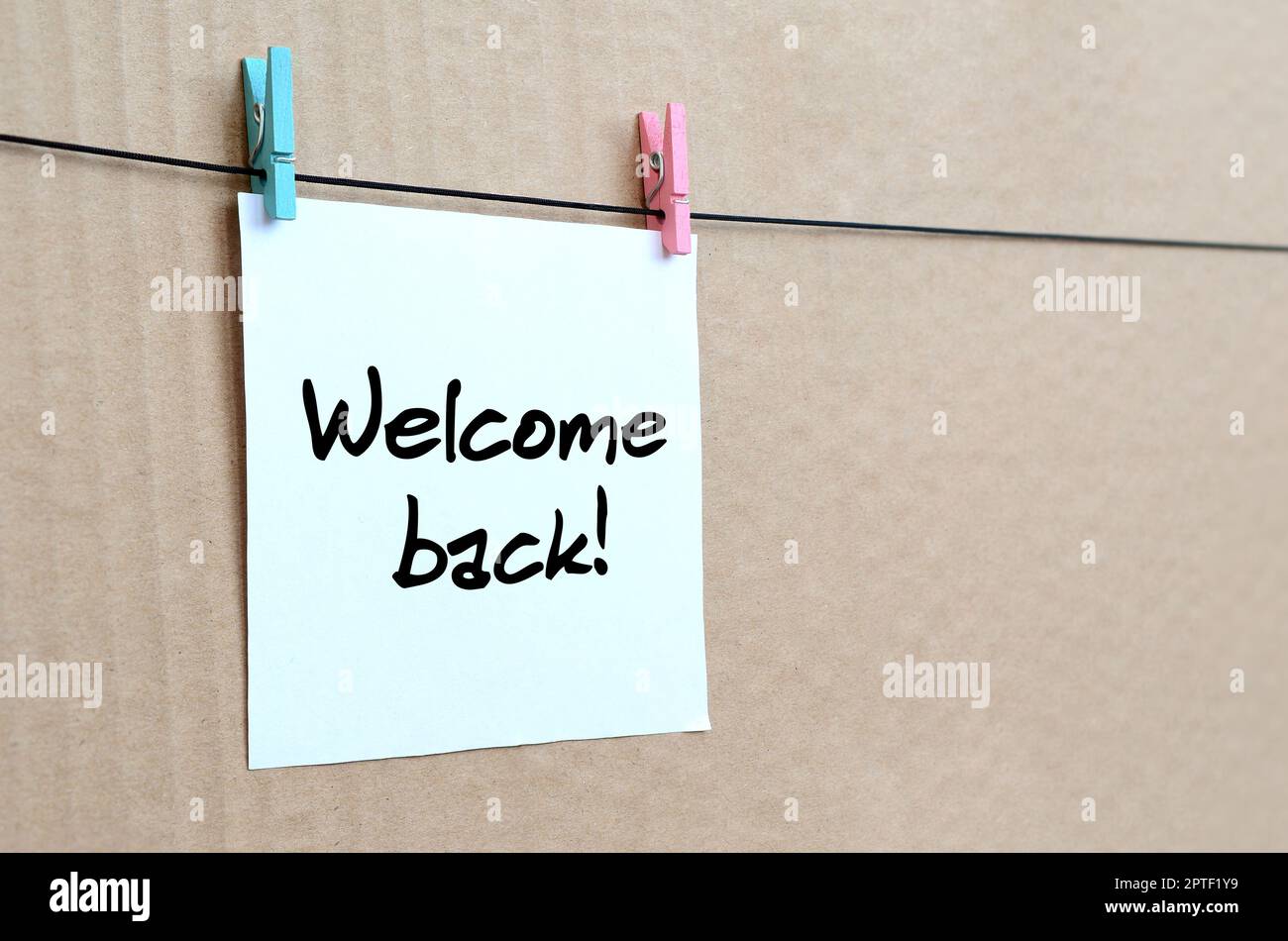 Welcome back card hi-res stock photography and images - Alamy