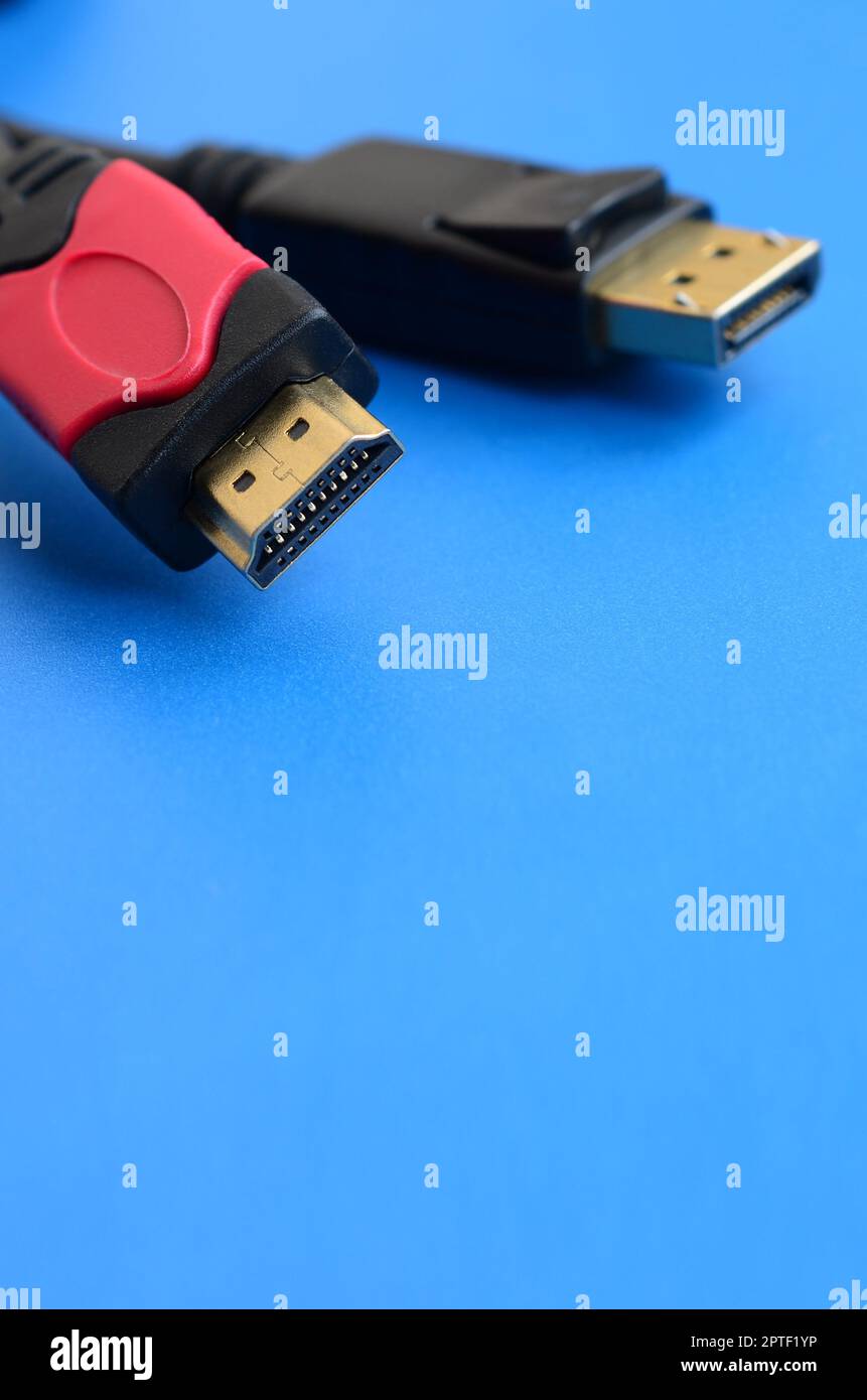 Audio video HDMI computer cable plug and 20-pin male DisplayPort gold ...