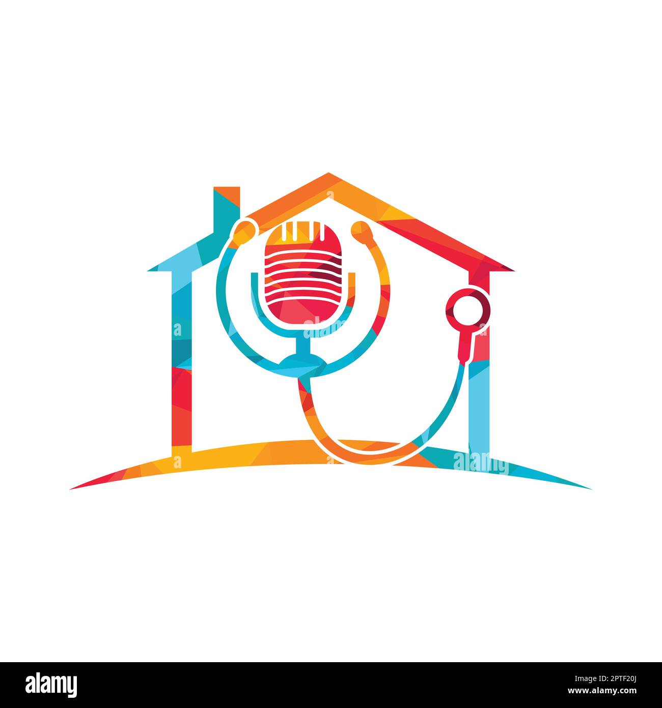 Doctor podcast vector logo design. Stethoscope and microphone ...
