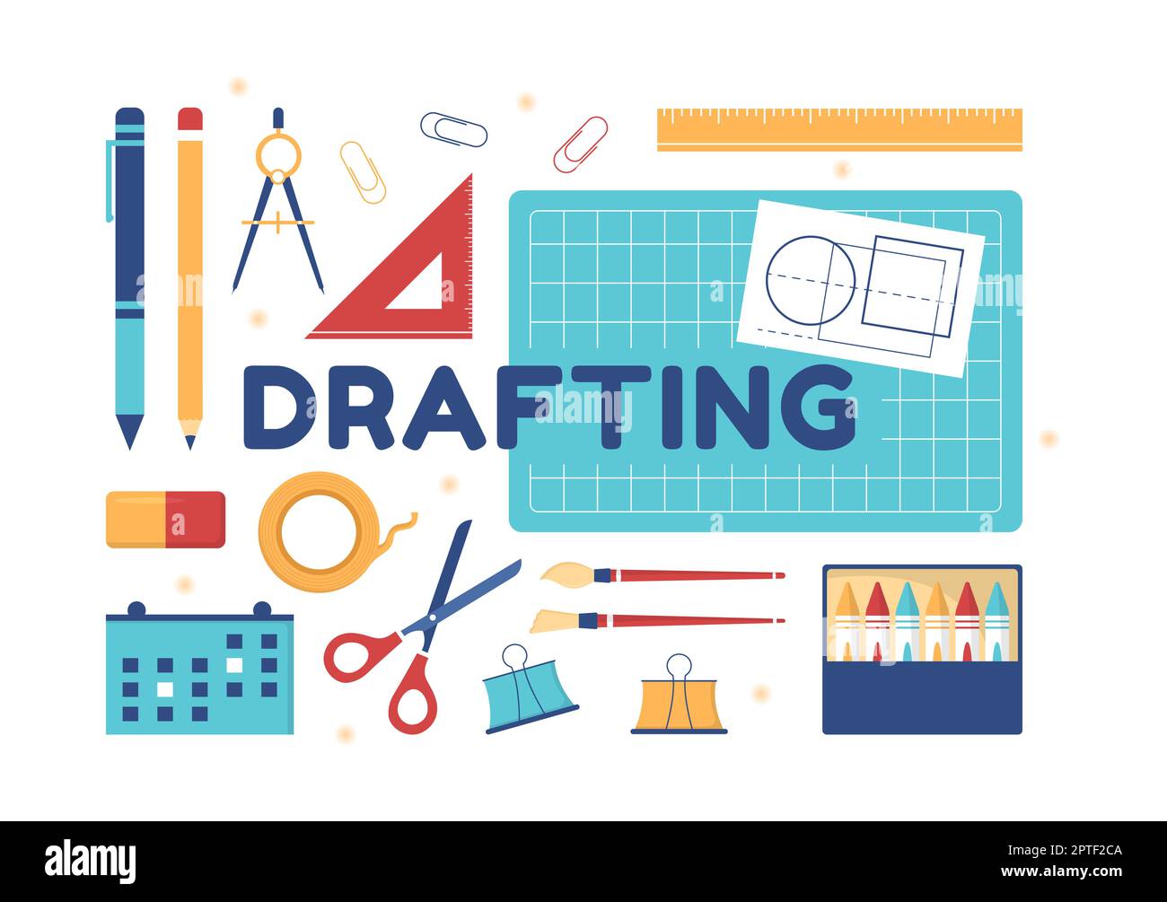 Drafting, Engineer or Architect Working on Drawing Board Projecting and ...