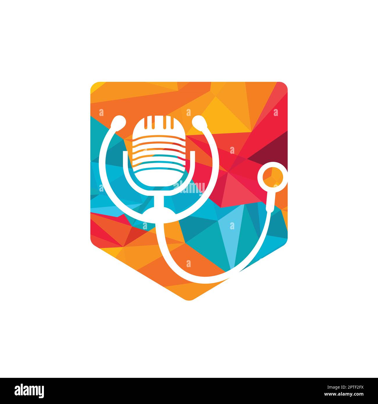 Doctor podcast vector logo design. Stethoscope and microphone ...