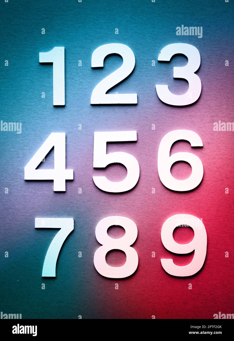 Mathematics background made with solid numbers from 1 to 9 on a ...