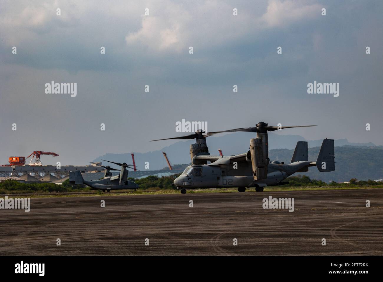 U.S. Marine Corps MV-22B Ospreys, with Marine Medium Tiltrotor Squadron (VMM) 268, 1st Marine ...