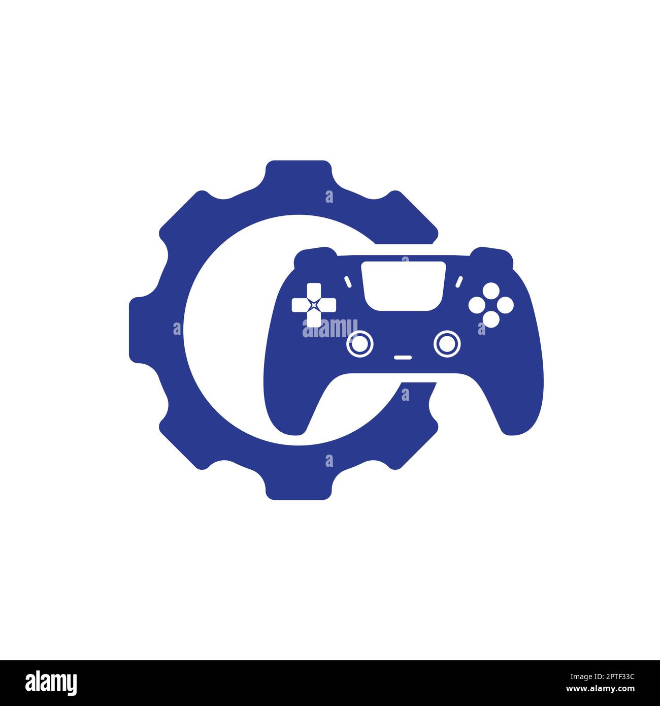 Gamepad repair vector logo design template. Gear with console icon ...