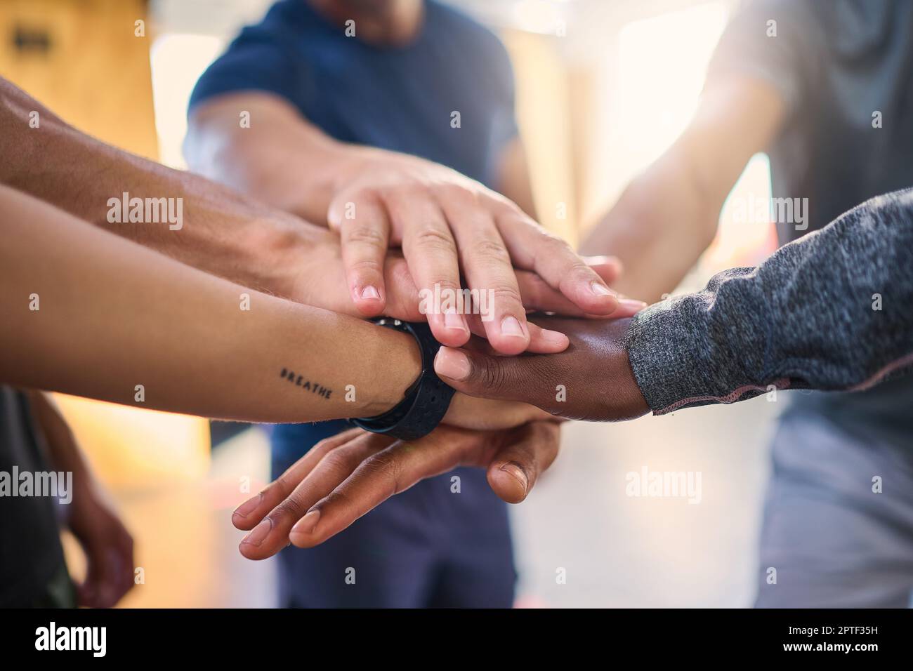 Hand together, teamwork and community of business diversity, company ...